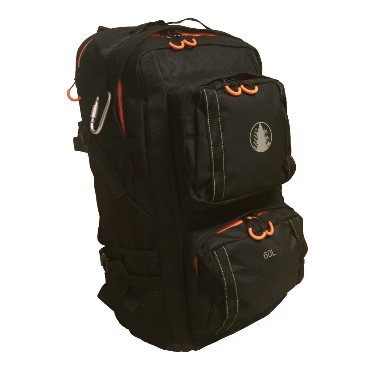 Tregranar-ryggen 60L Svart/ Orange m/stol - Runes O-utstyr